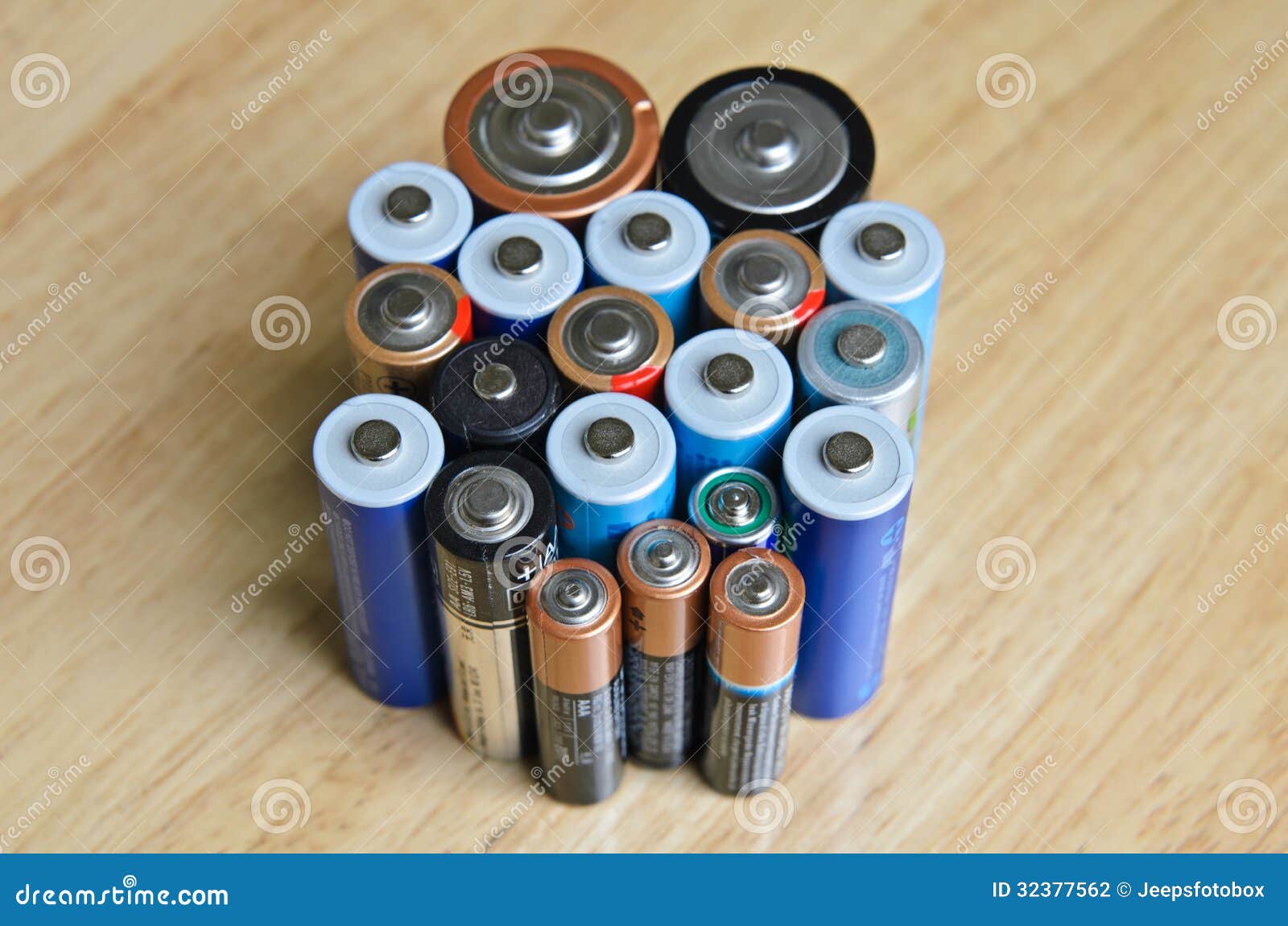 Stack of batteries stock photo. Image of supply, plug - 32377562