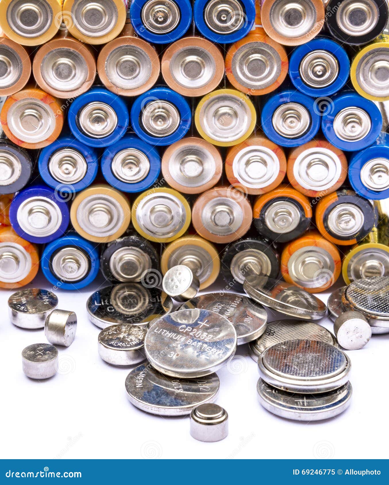 Stack of Batteries Ready for Recycling Stock Image - Image of ...
