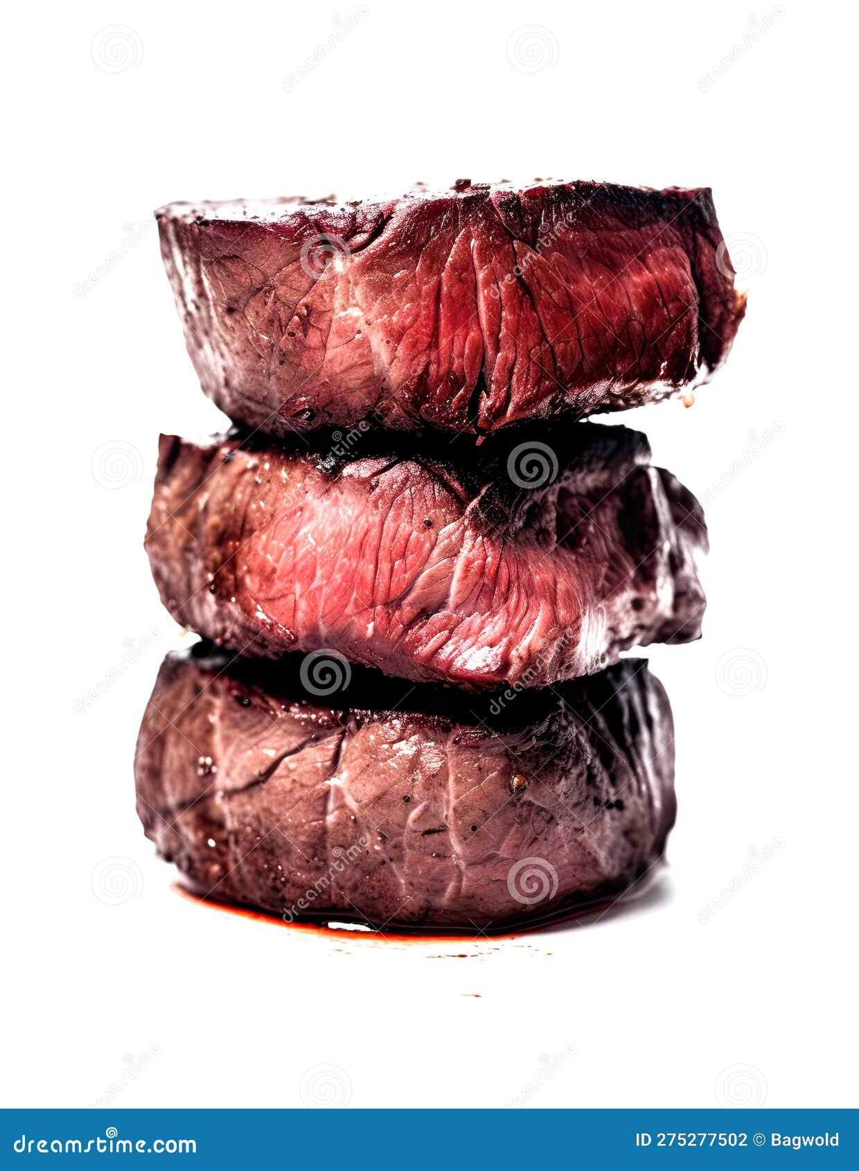 Stack of Beautifully Cooked Fillet Steaks Generative AI Illustration ...