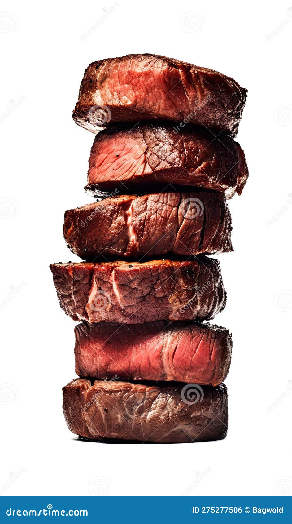 Stack Of Beautifully Cooked Fillet Steaks Generative AI Illustration ...