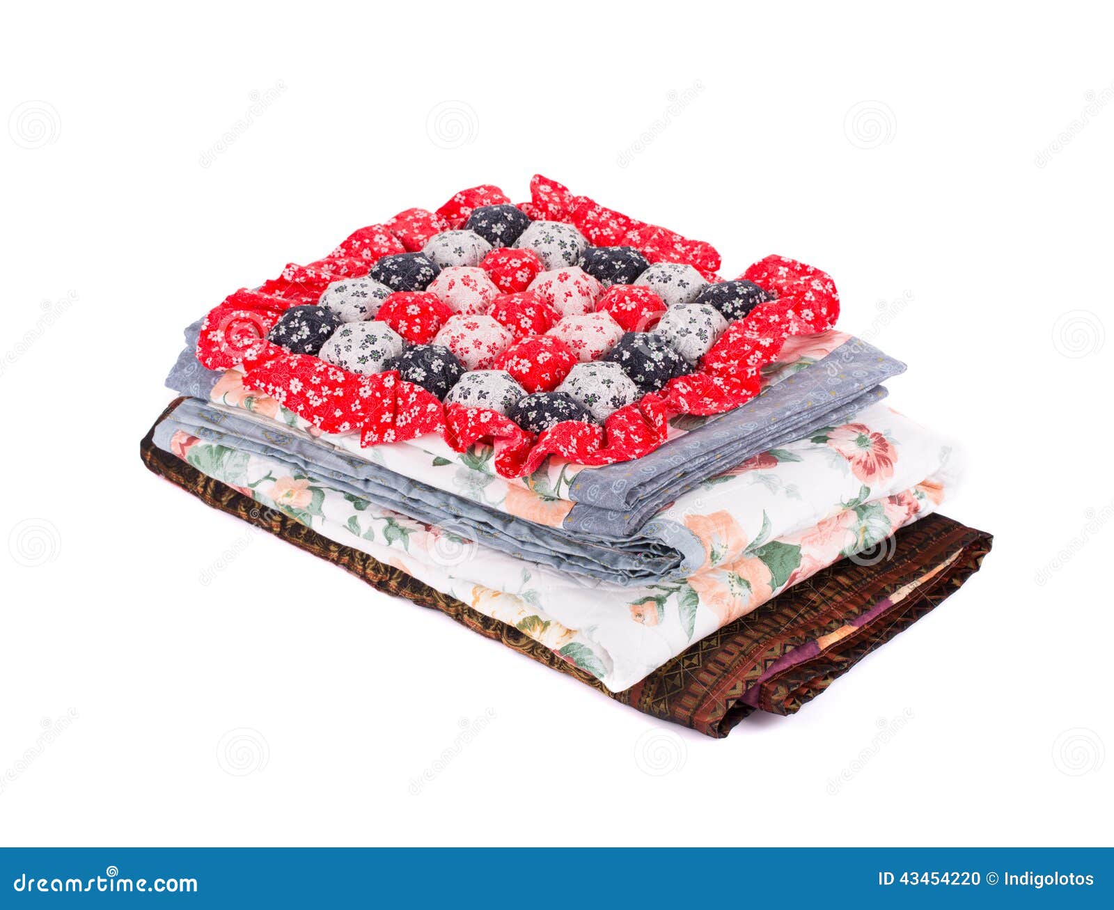 Stack of Bedding Set with Flowers. Stock Photo - Image of pattern ...