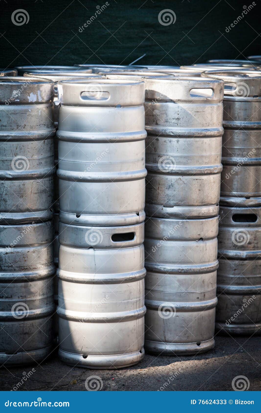 Stack of beer barrels stock image. Image of beverage - 76624333