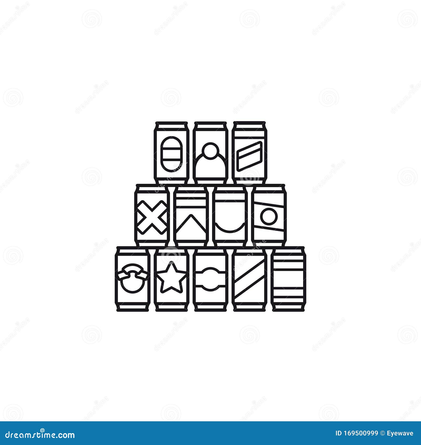Stack of Beer Cans Vector Icon Stock Vector - Illustration of line ...