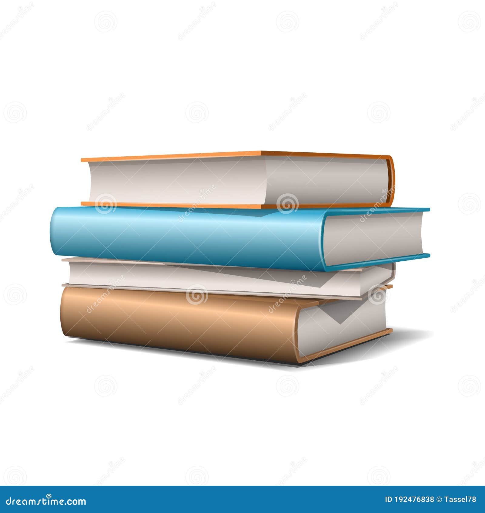 Stack of Beige and Blue Pastel Books. Books Various Colors Isolated on ...