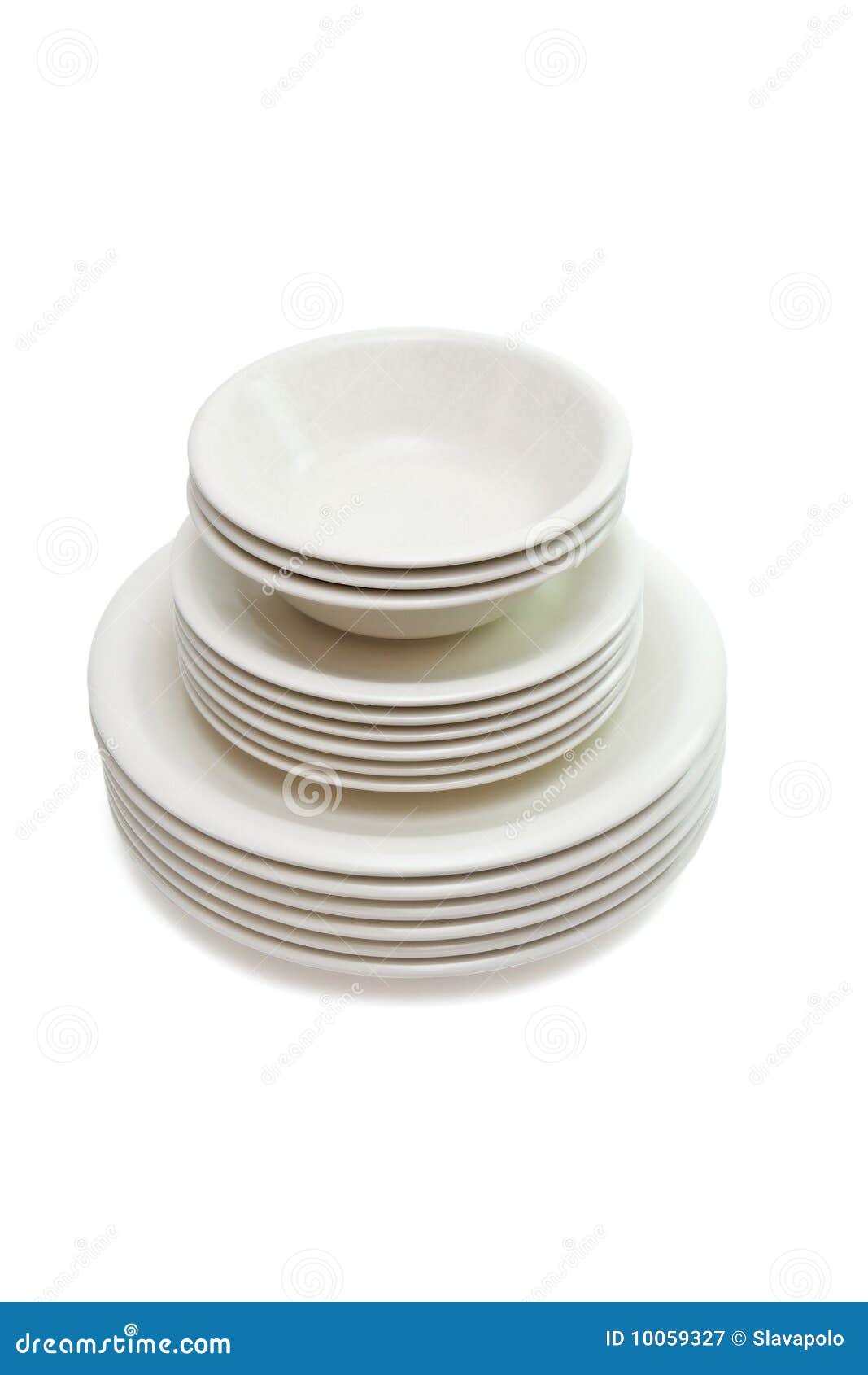 Stack Beige Dinner Plates, Soup Plates and Saucers Stock Image - Image ...