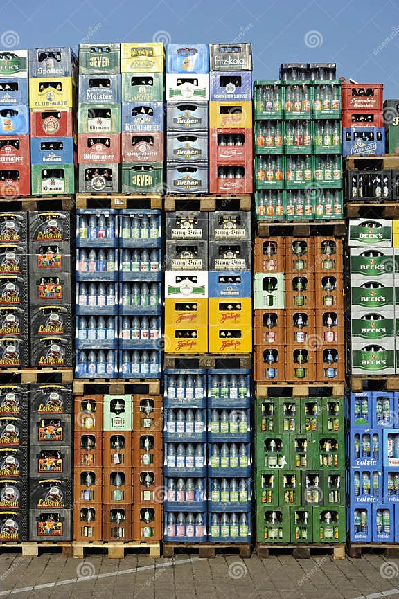 Stack of Beverage Crates editorial stock photo. Image of crate - 20281013