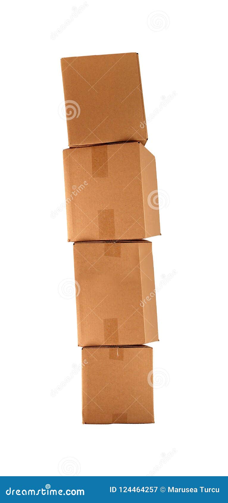 Stack of Big Cardboard Boxes Stock Image - Image of piled, brown: 124464257