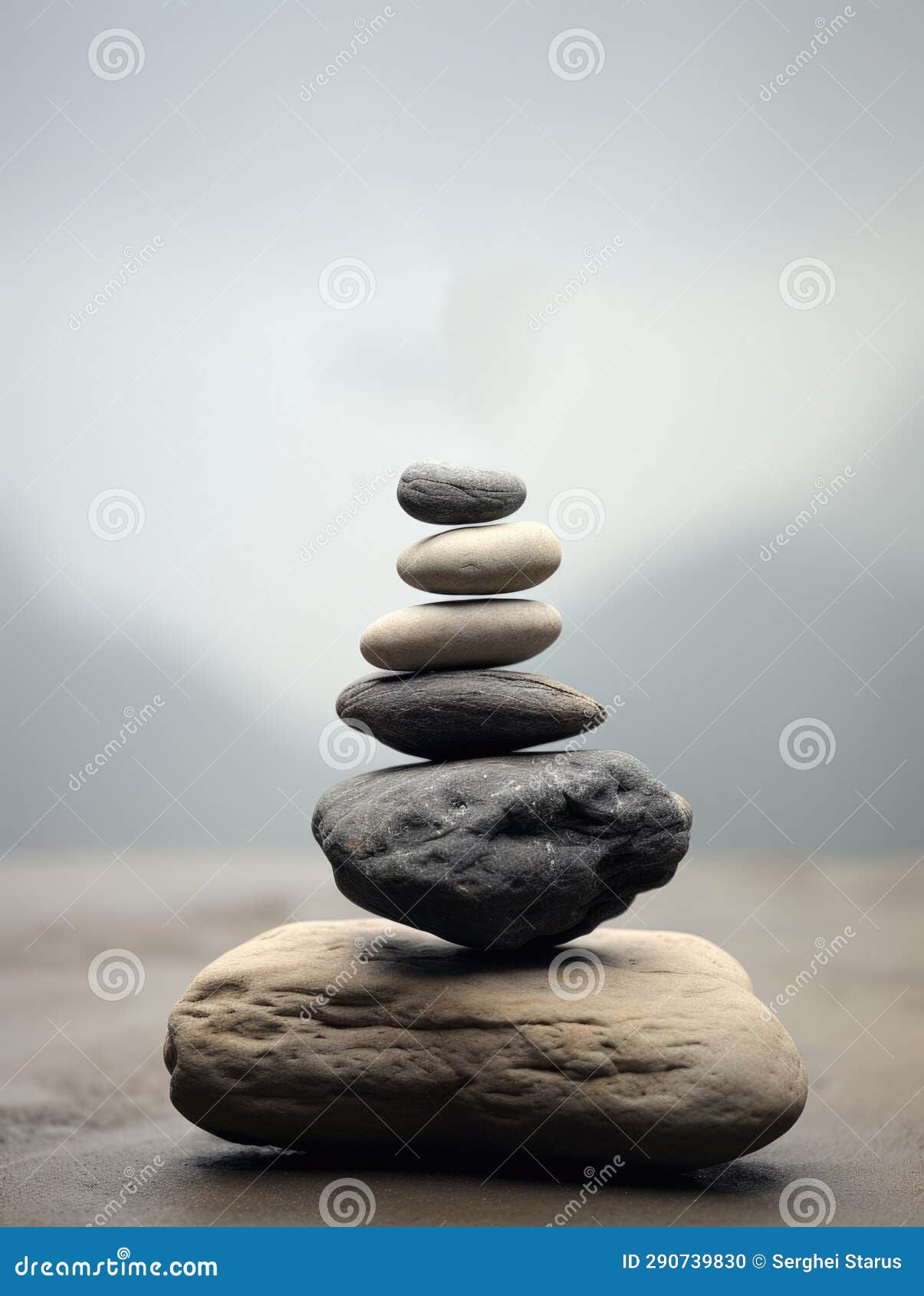 A Stack of Big Pebbles Sitting on Top of a Large Rock, AI Stock Photo ...