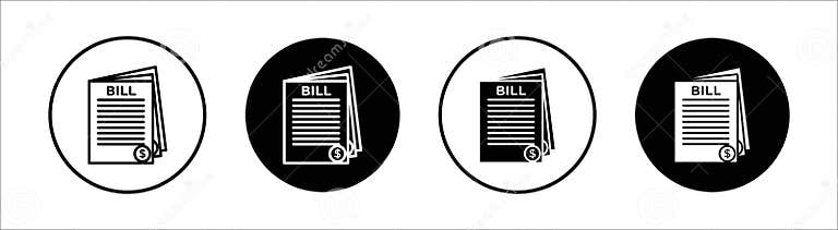 Stack of Bills Flat Line Icon Set. Stack of Bills Thin Line ...