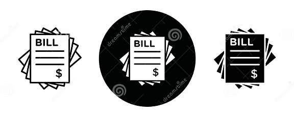 Stack of Bills Outline Icon Collection or Set. Stack of Bills Thin ...
