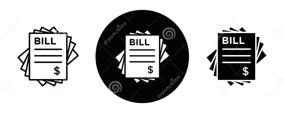 Stack of Bills Outline Icon Collection or Set. Stack of Bills Thin ...
