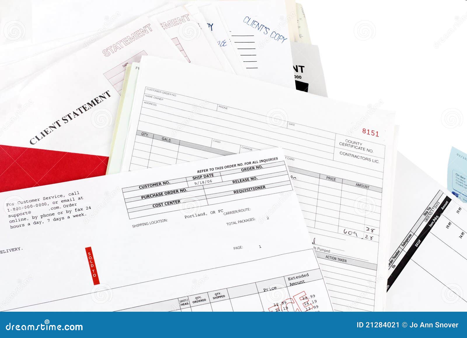 Stack of Bills and Statements Stock Image - Image of amount, forms ...