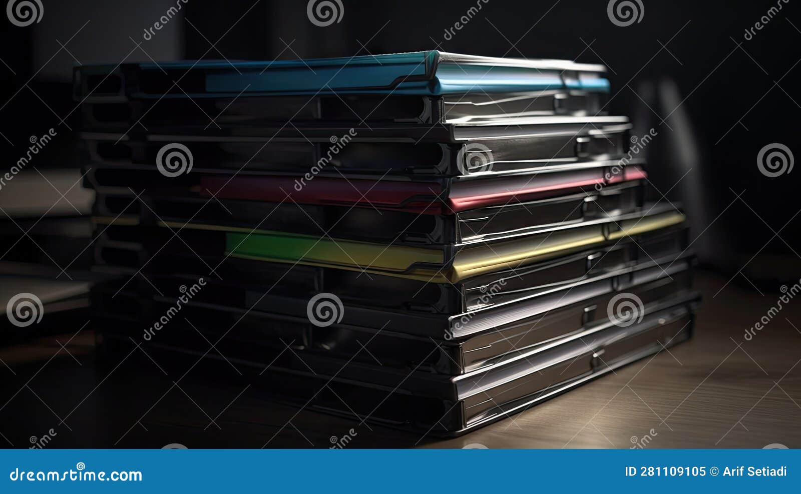 A Stack of Binders with Dividers and Folders Inside High, 3d Realisitic ...