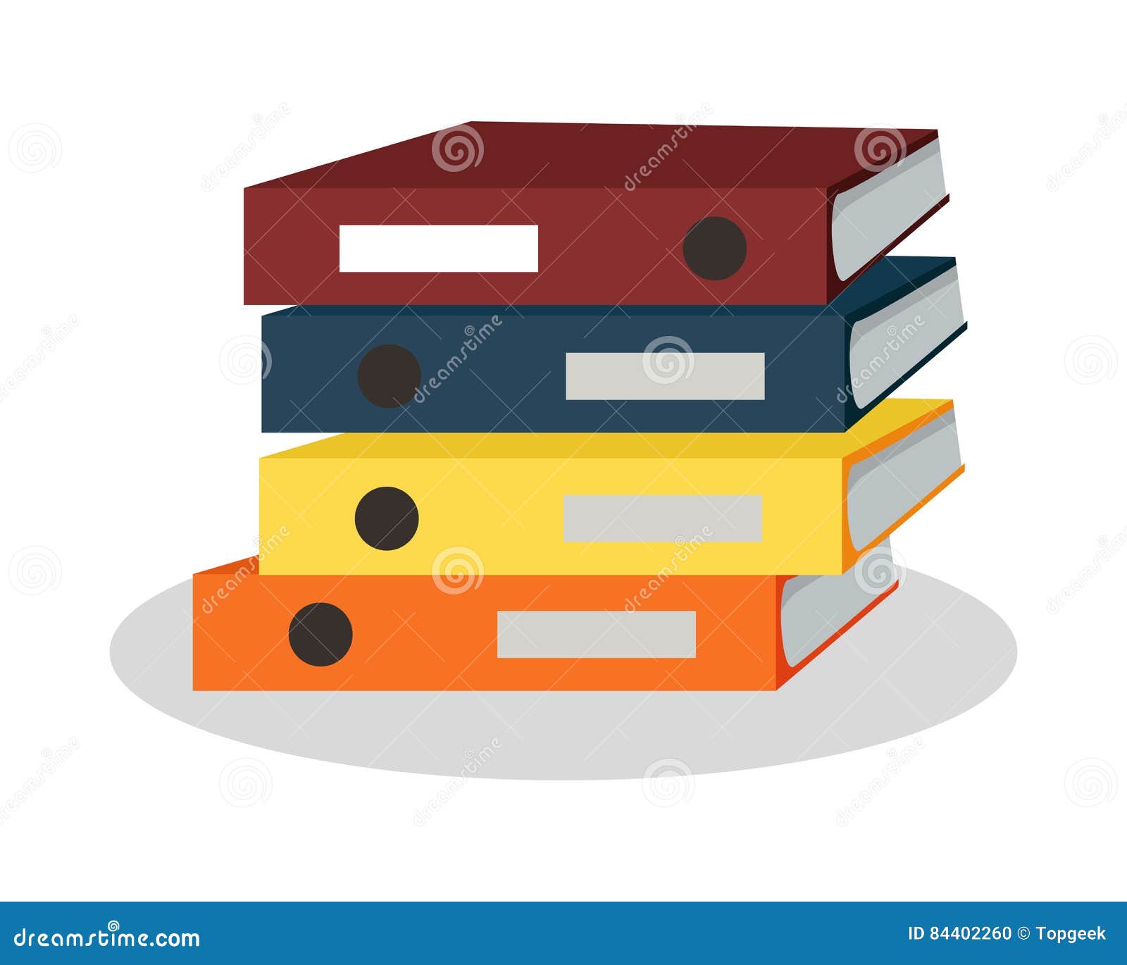 Stack of Binders with Papers Vector Illustration Stock Vector ...