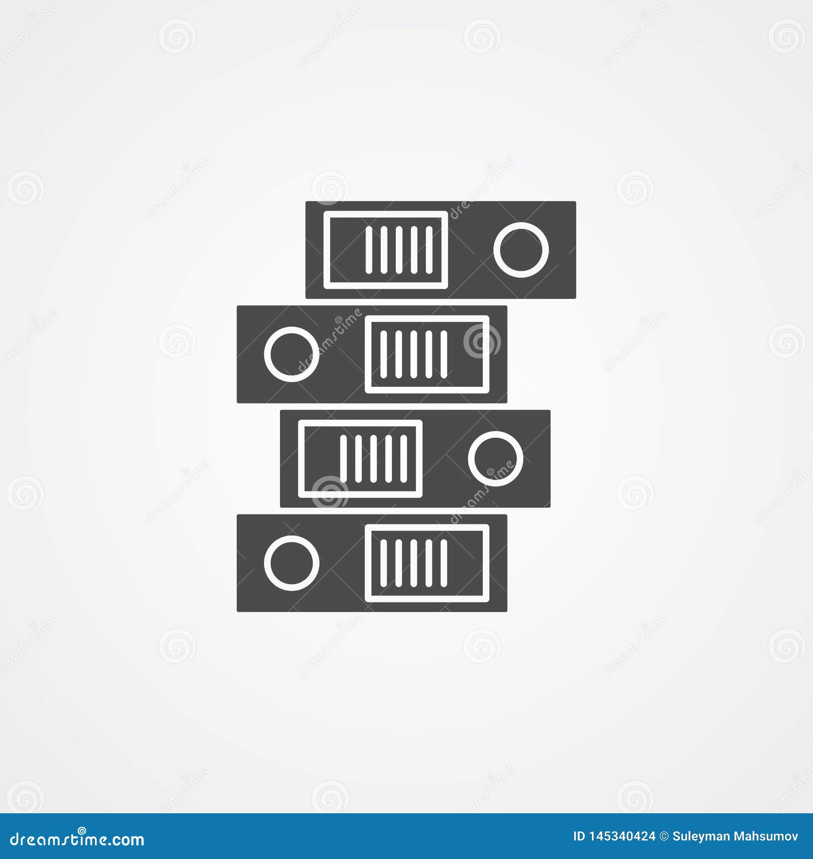 Stack of Binders Vector Icon Sign Symbol Stock Vector - Illustration of ...