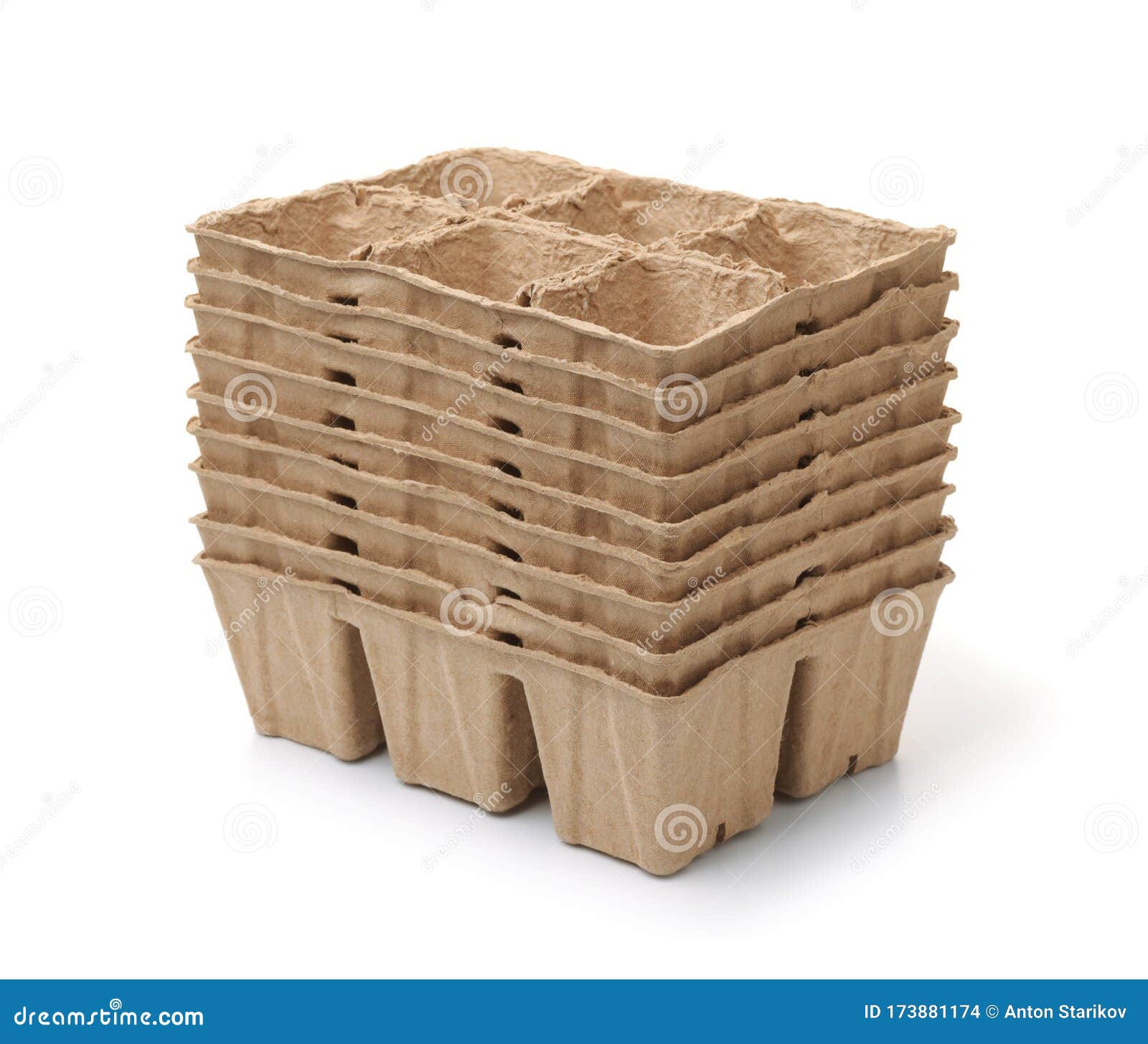Stack of Biodegradable Paper Pulp Peat Seedling Pots Stock Photo ...