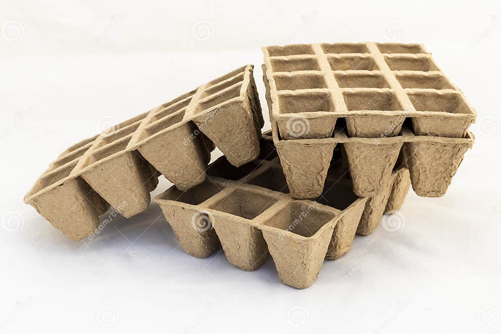 Stack of Biodegradable Seed Starter Trays for Gardening Stock Photo ...