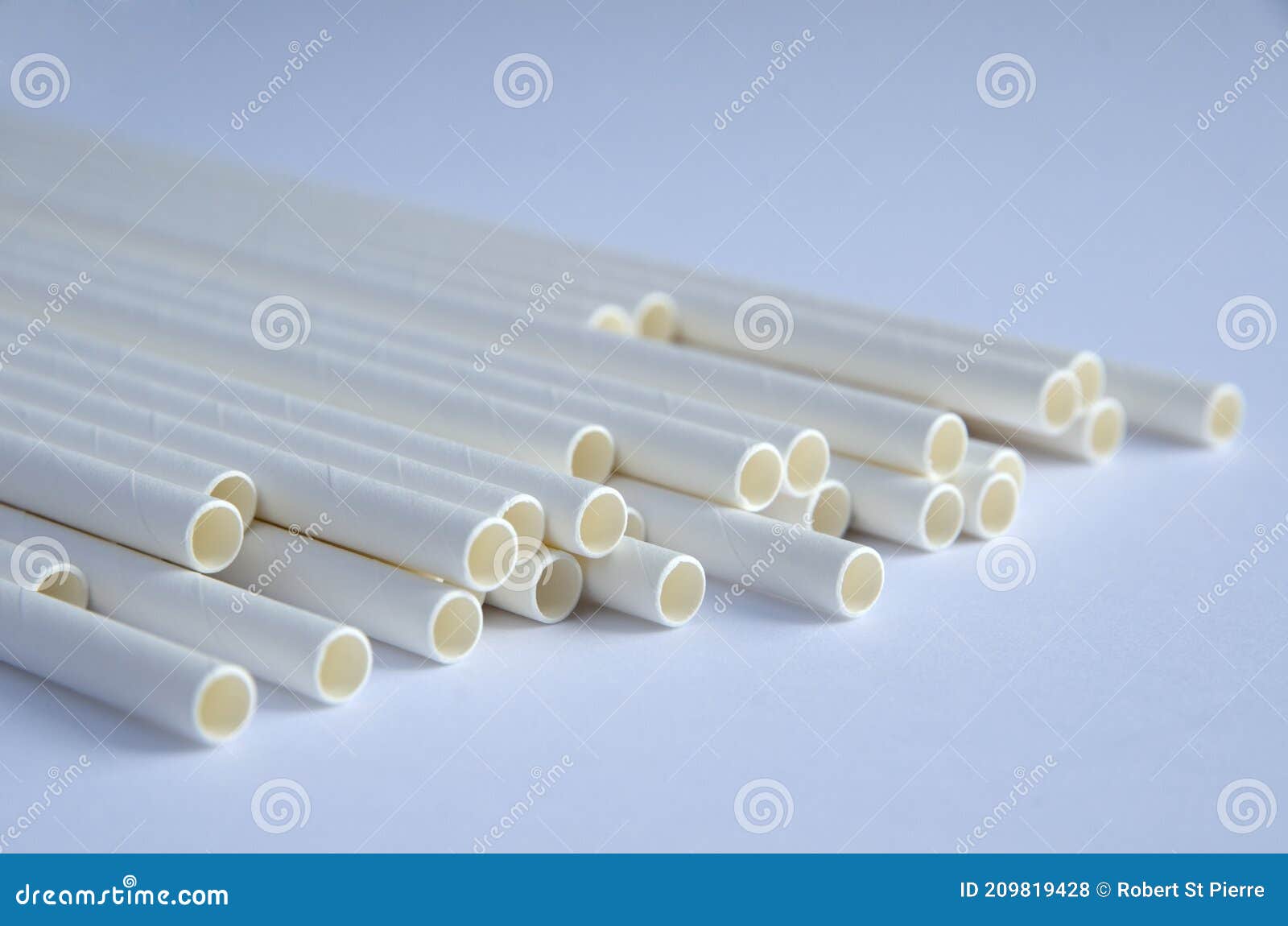 Biodegradable White Straws stock photo. Image of drinking - 209819428