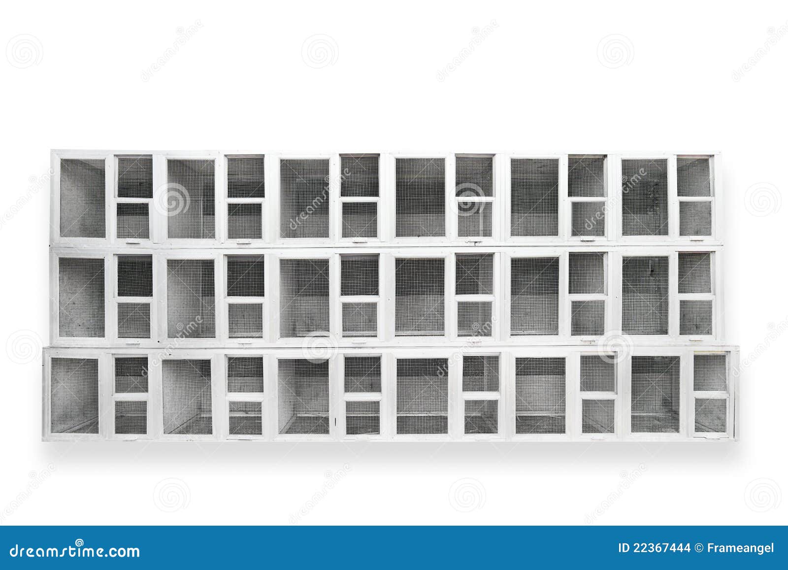 Stack of Birdcage Isolated on White Stock Photo - Image of empty ...