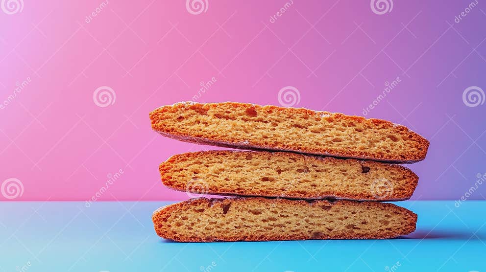 Stack of Biscotti on Smooth Gradient Background Stock Photo - Image of ...