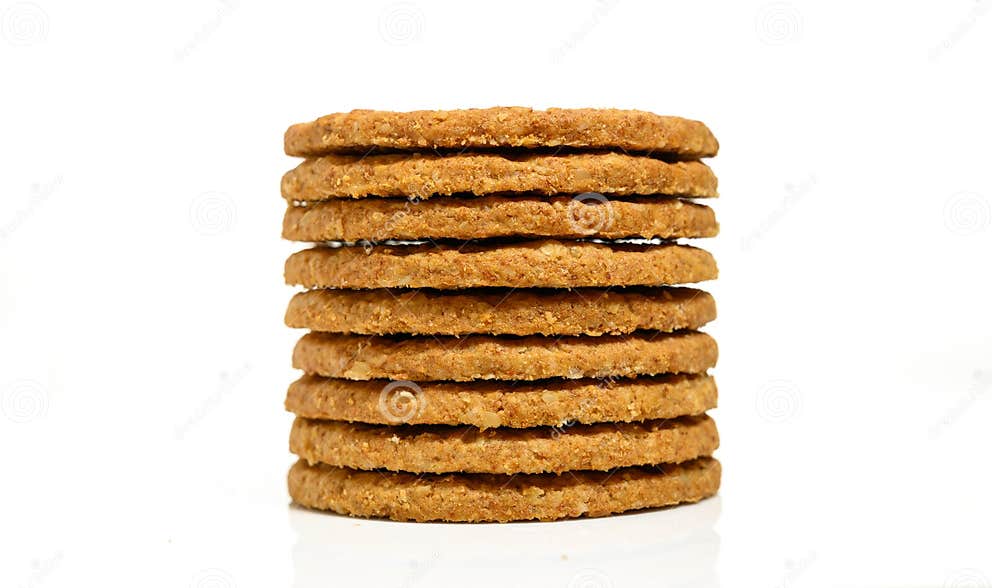 Stack of Biscuit Cookies Stack Isolated on White Background Stock Image ...