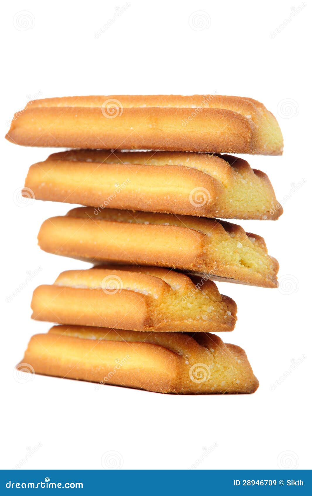 Stack of Biscuits Isolated on White Background Stock Image - Image of ...
