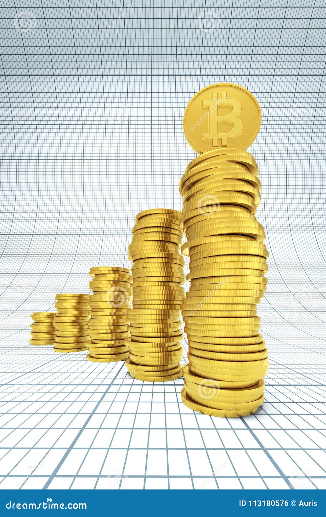 Stack of bitcoin coins stock photo. Image of cash, digital - 113180576