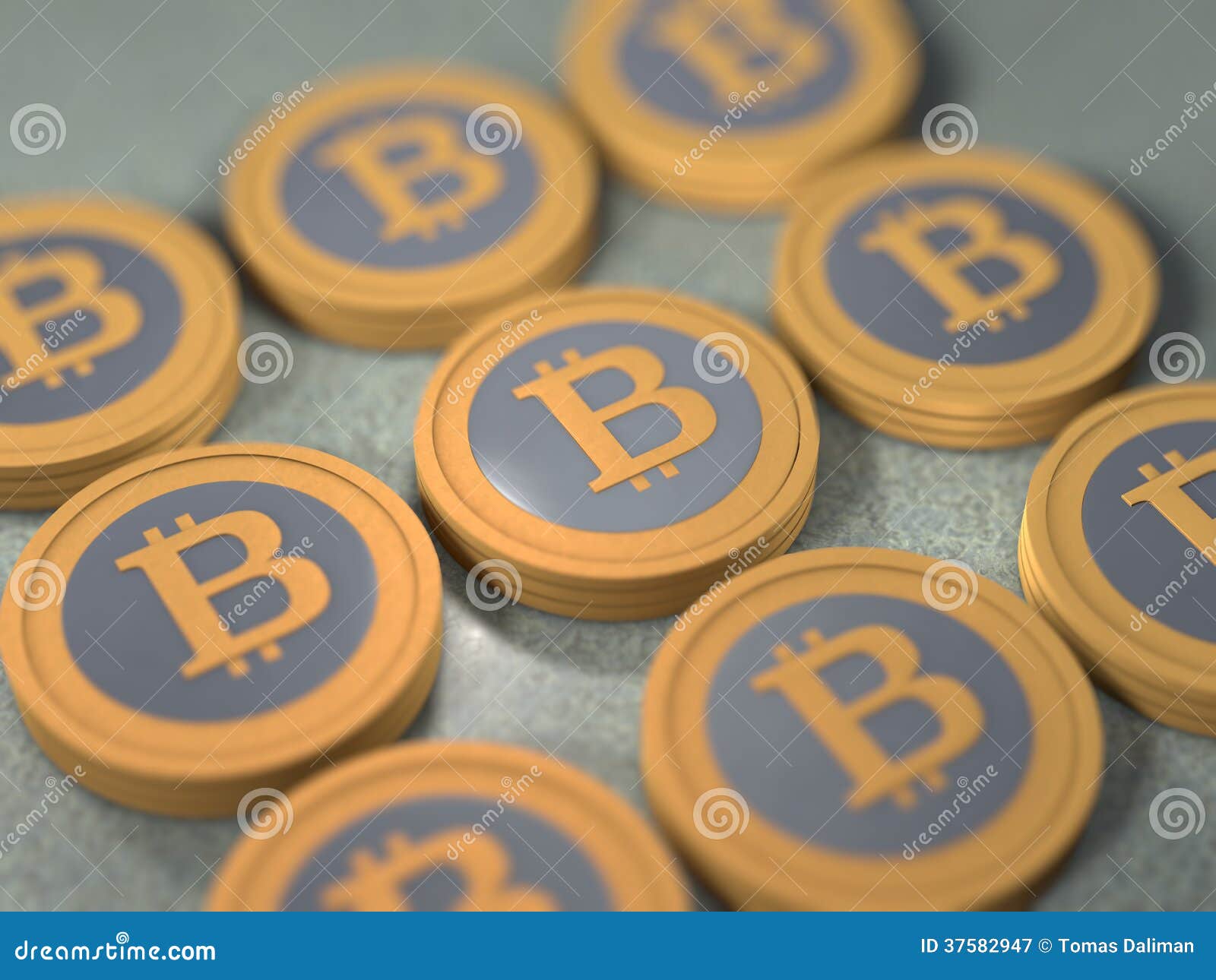 Stack of Bitcoins stock illustration. Illustration of rendering - 37582947