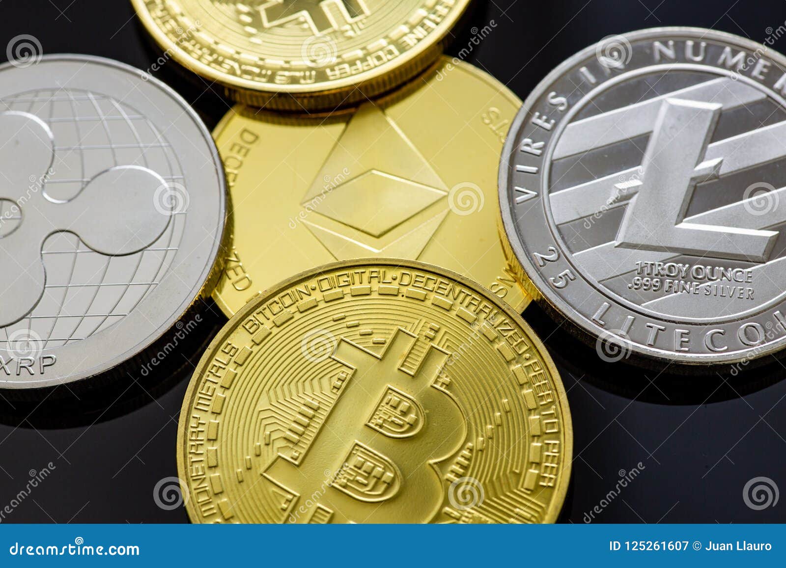 Stack Of Bitcoins Ethereum Litecoin Ripple And Other Crypto