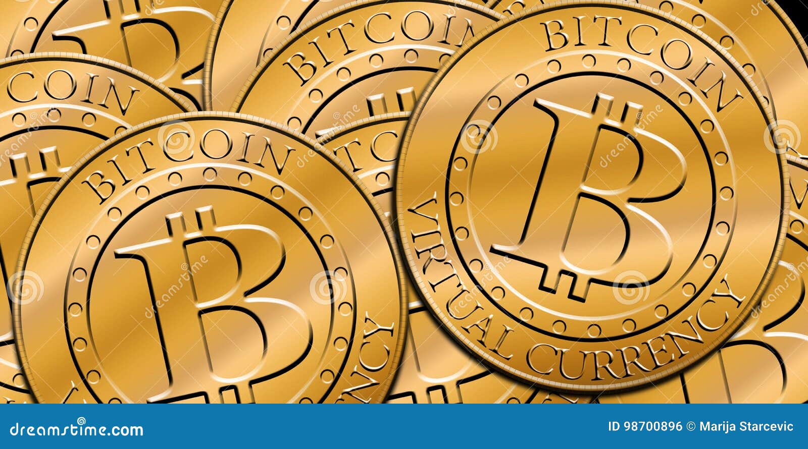 Stack of bitcoins stock illustration. Illustration of currency - 98700896