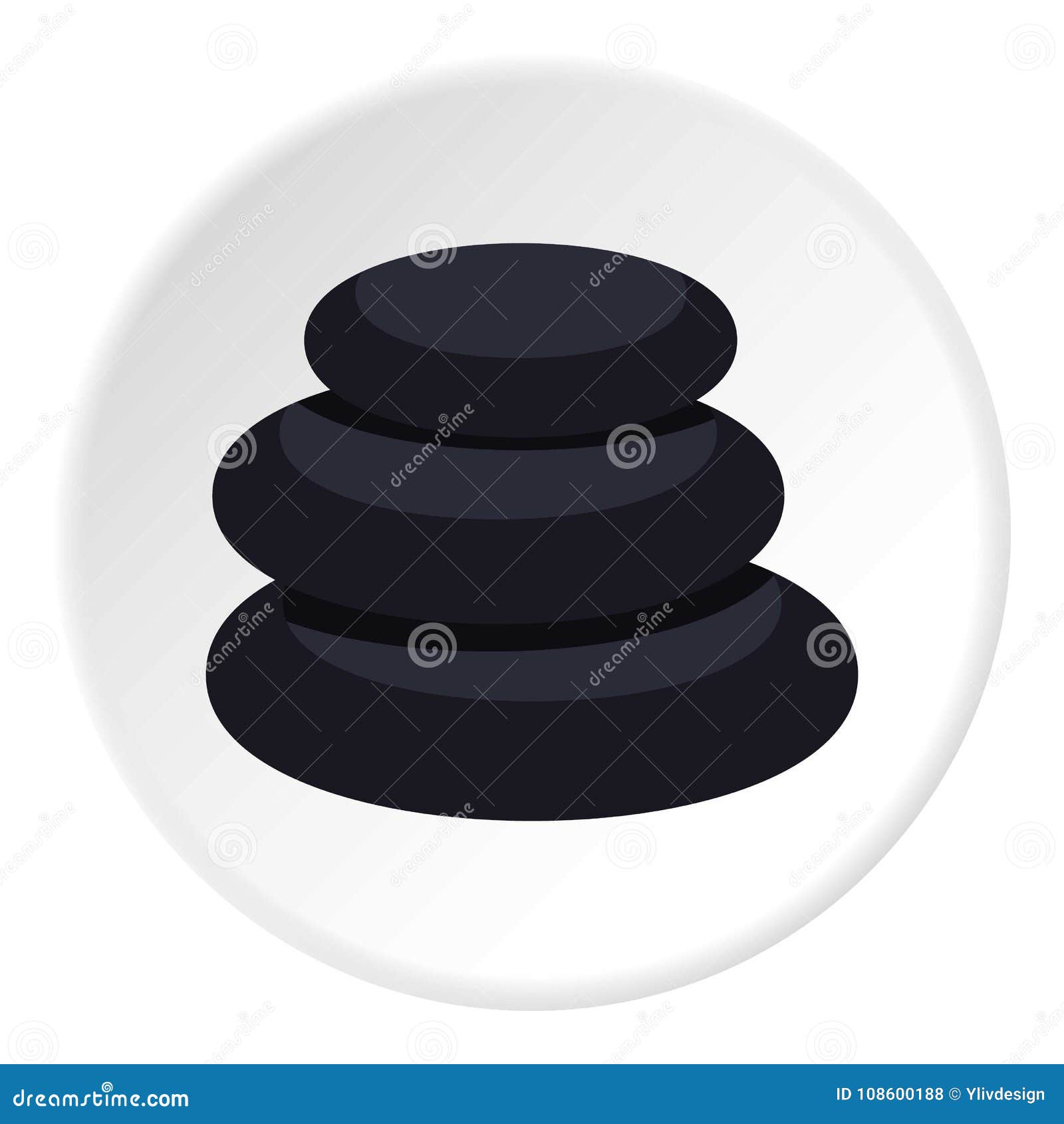 Stack of Black Basalt Balancing Stones Icon Circle Stock Vector ...