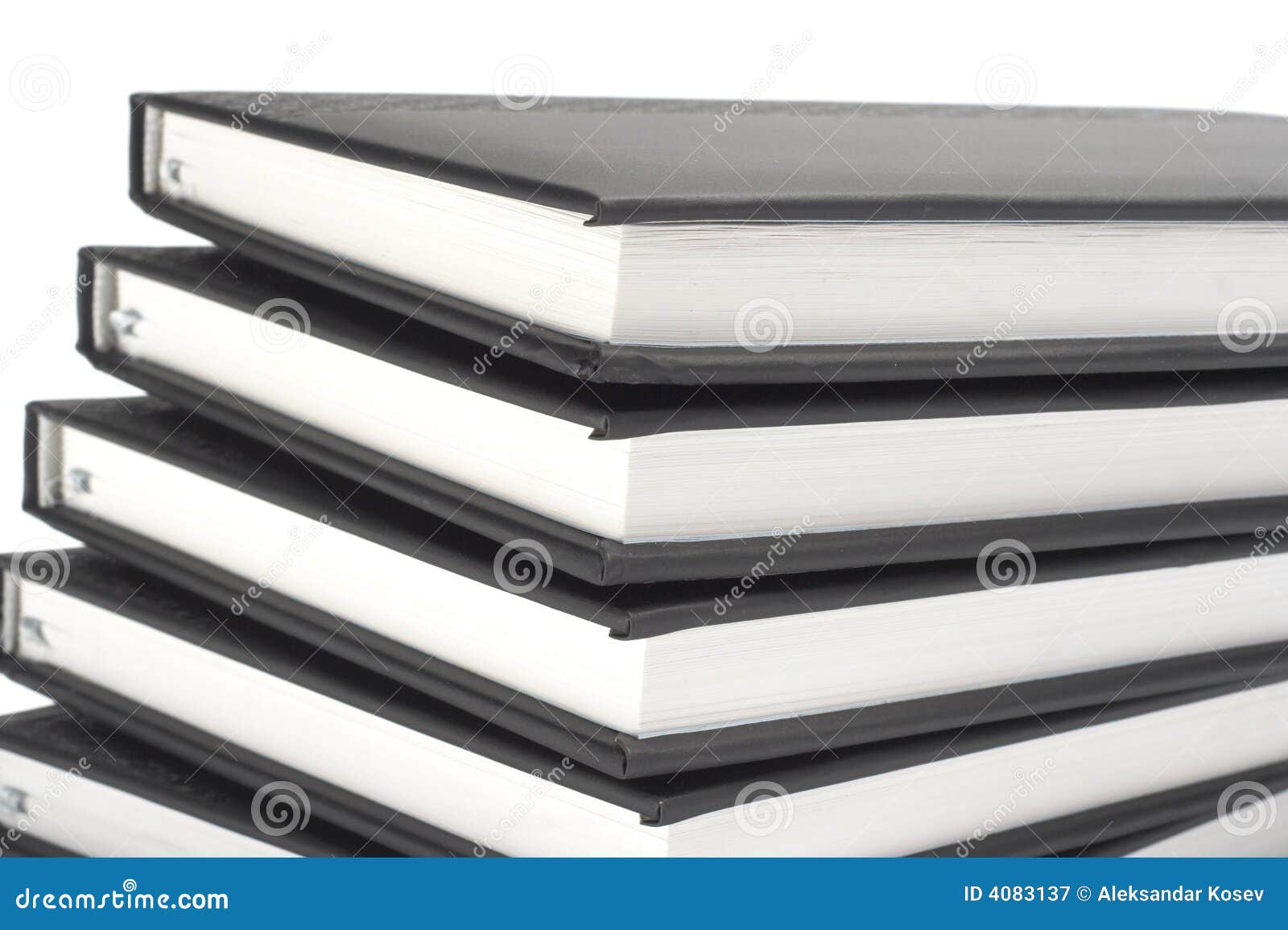 Stack of black books stock image. Image of school, isolated - 4083137