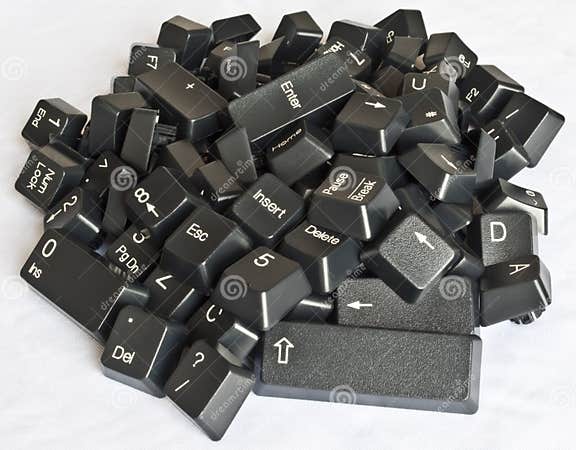Stack of Black Computer Keyboard Keys Stock Photo - Image of button ...
