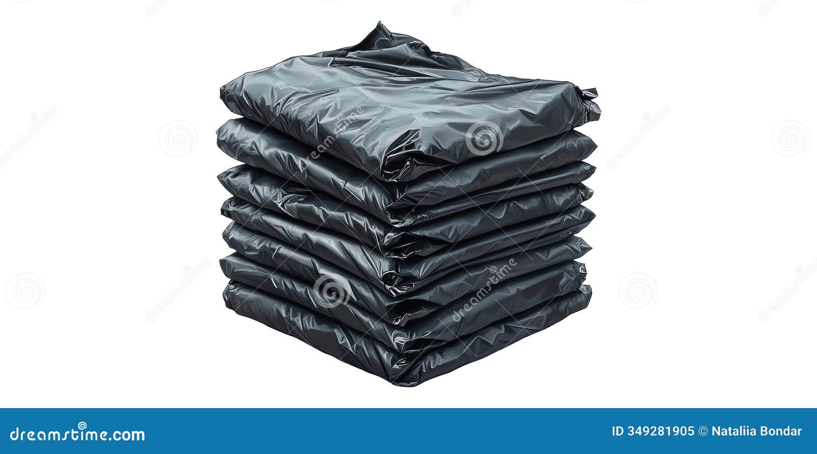 Stack of Black Garbage Bags Isolated on Transparent Background Stock ...