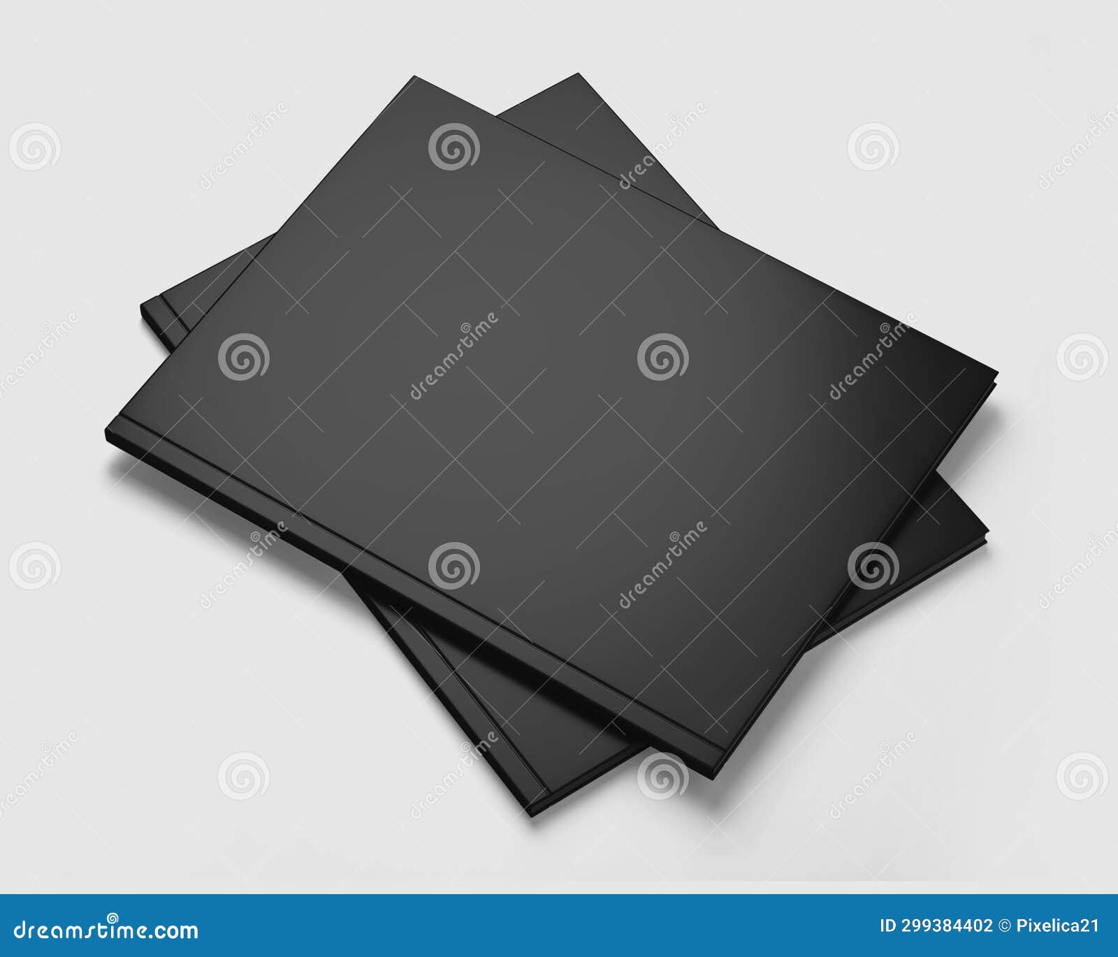 Stack of Black Magazines, Blank Cover Mockup Template, Realistic, 3d ...