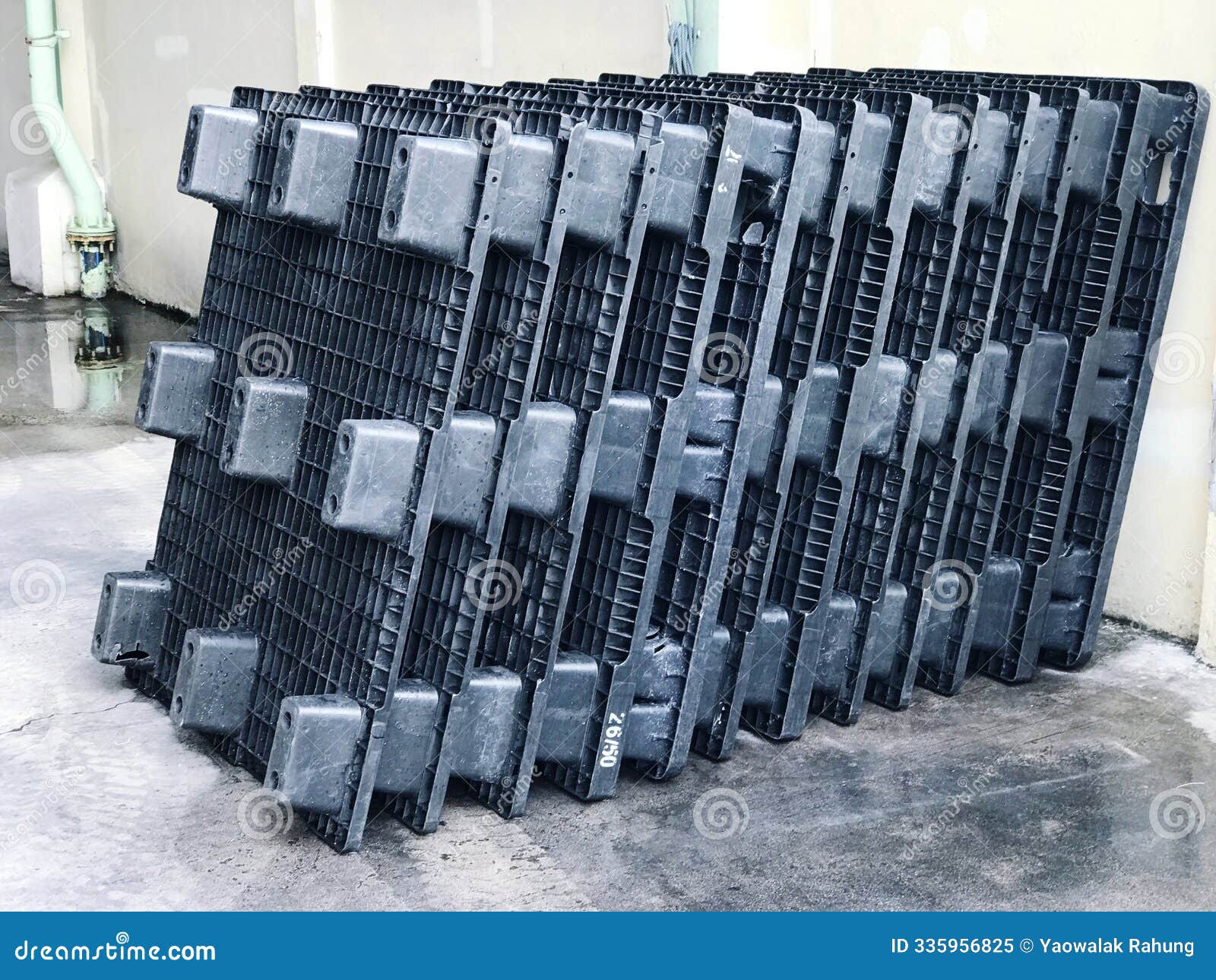 Stack of Black Plastic Boxes in Warehouse, Ready for Shipment To ...