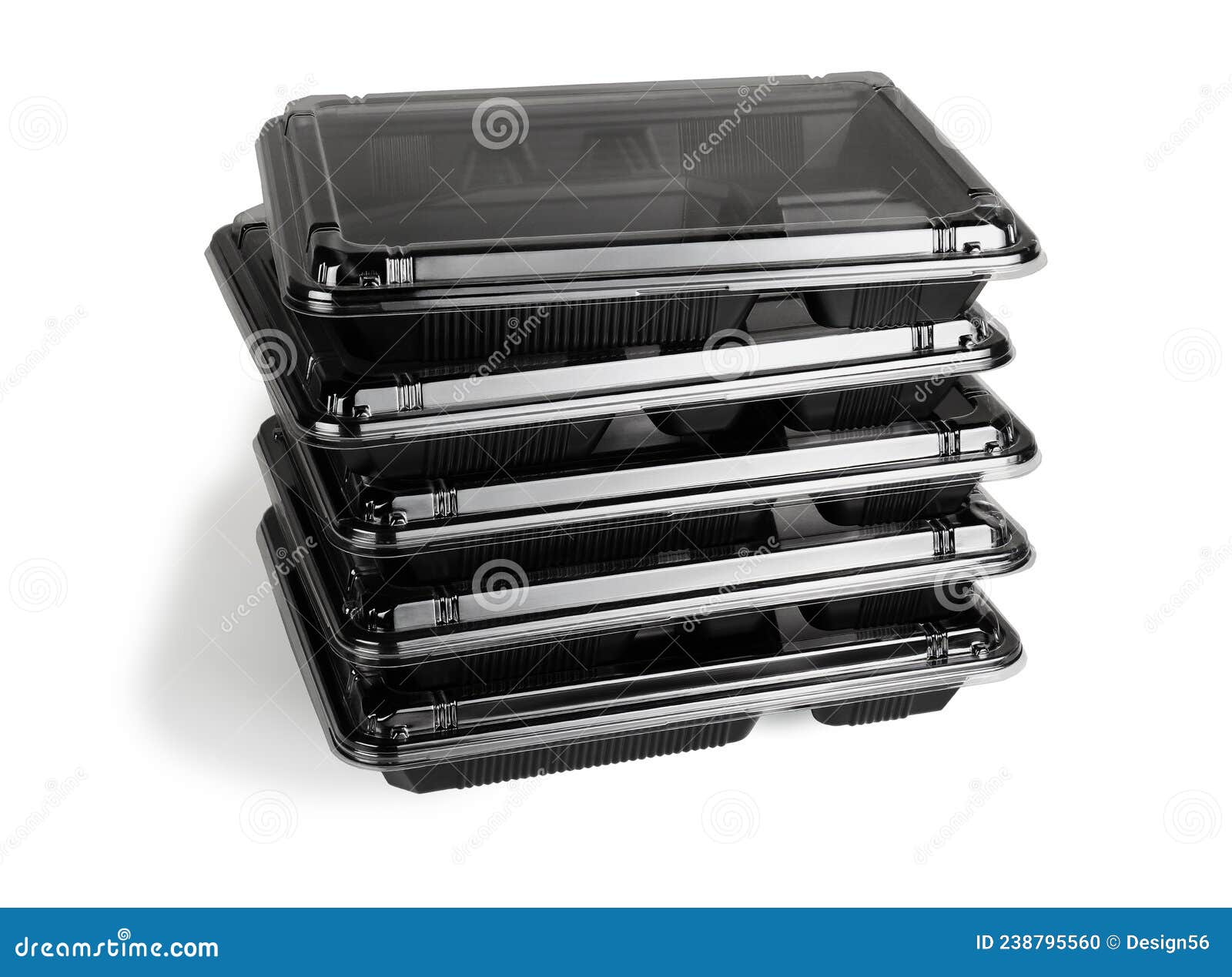 Stack of Black Plastic Takeaway Containers Stock Photo - Image of ...