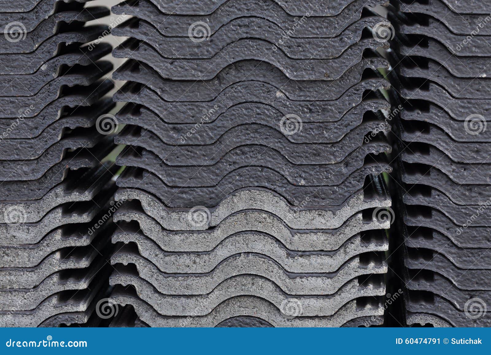 Stack of Black Roof Tiles in Construction Stock Image - Image of ...