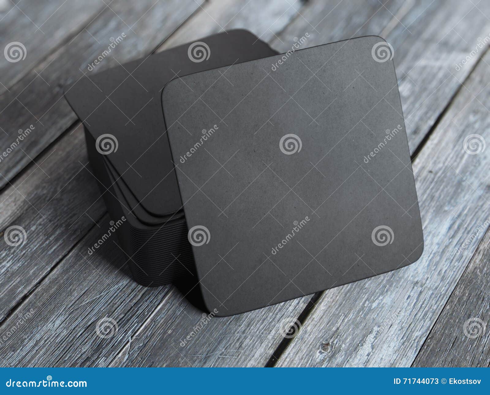 Stack of Black Square Beer Coasters. 3d Rendering Stock Image - Image ...