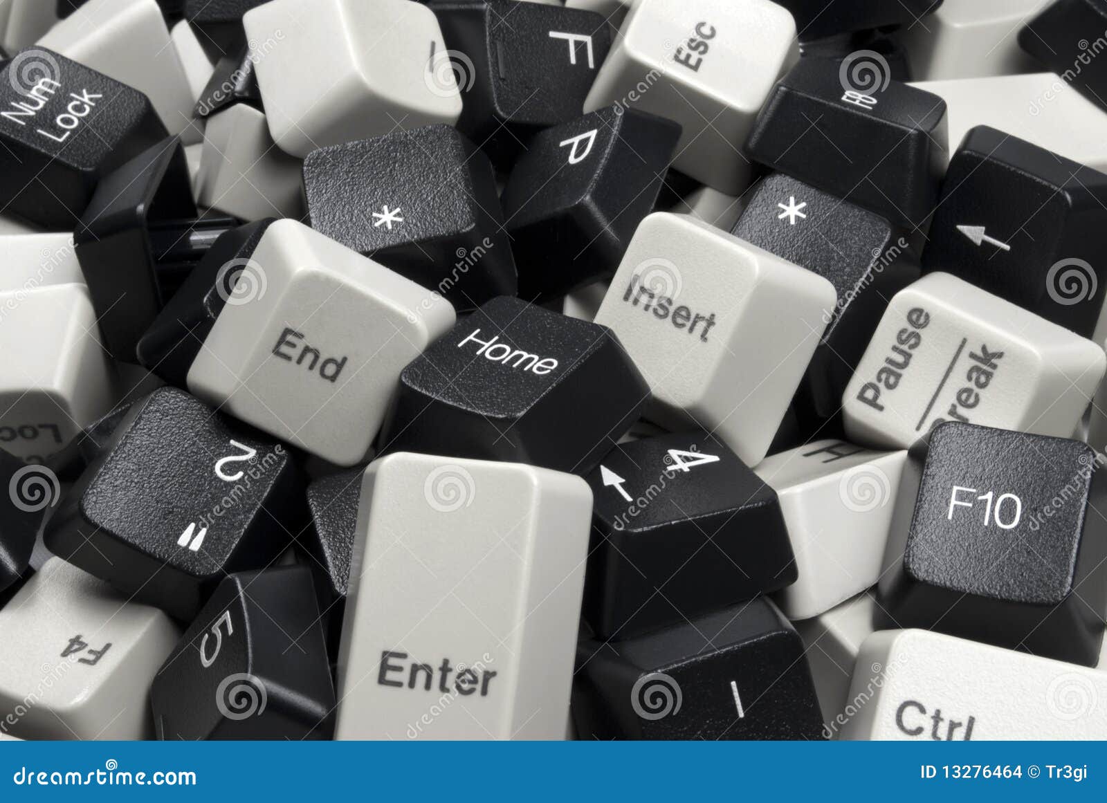 Stack of Black and White Computer Keyboard Keys Stock Photo - Image of ...