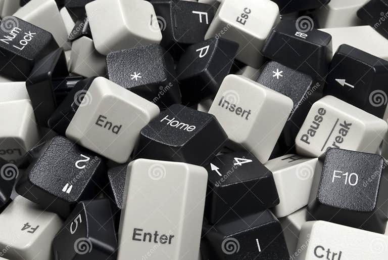 Stack of Black and White Computer Keyboard Keys Stock Photo - Image of ...