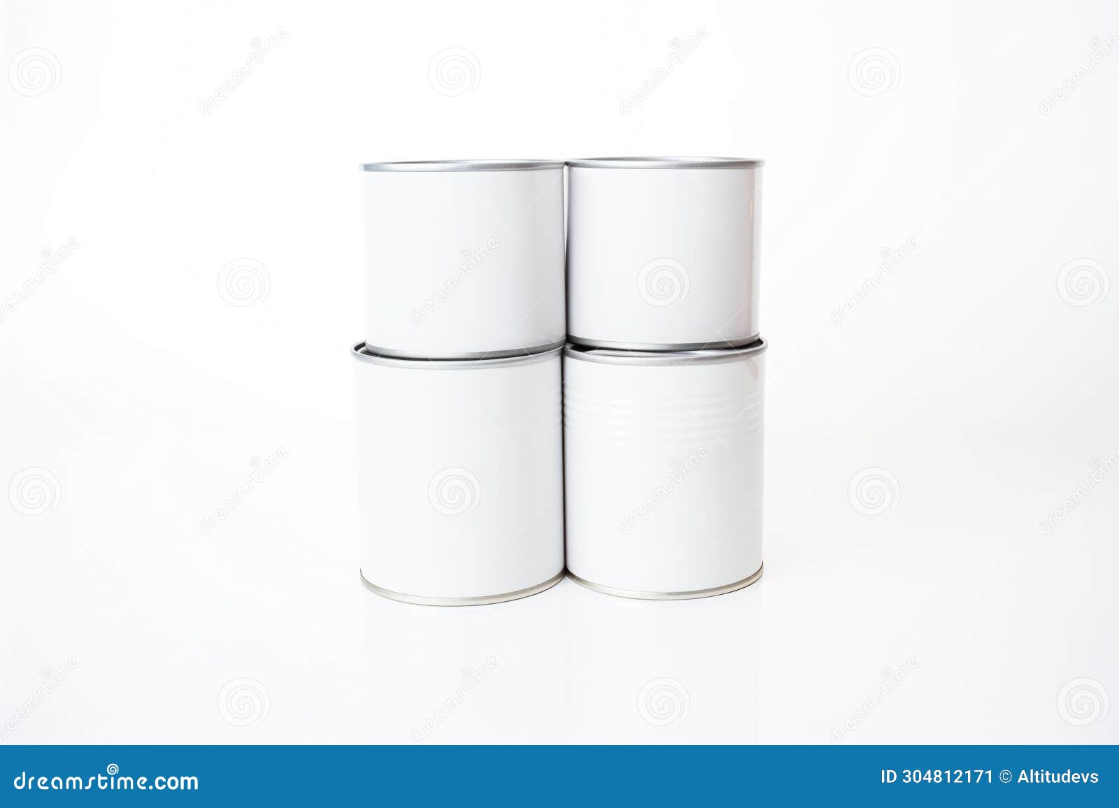 Stack of Blank Aluminum Cans Against a White Backdrop Stock Image ...