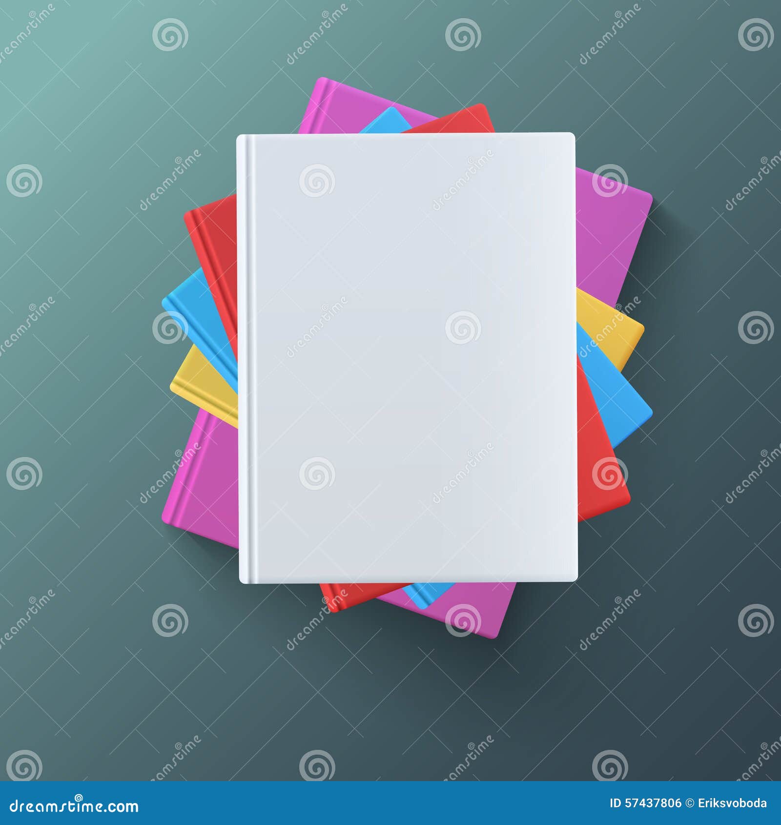 Stack of Blank Books, Top View. Stock Vector - Illustration of page ...