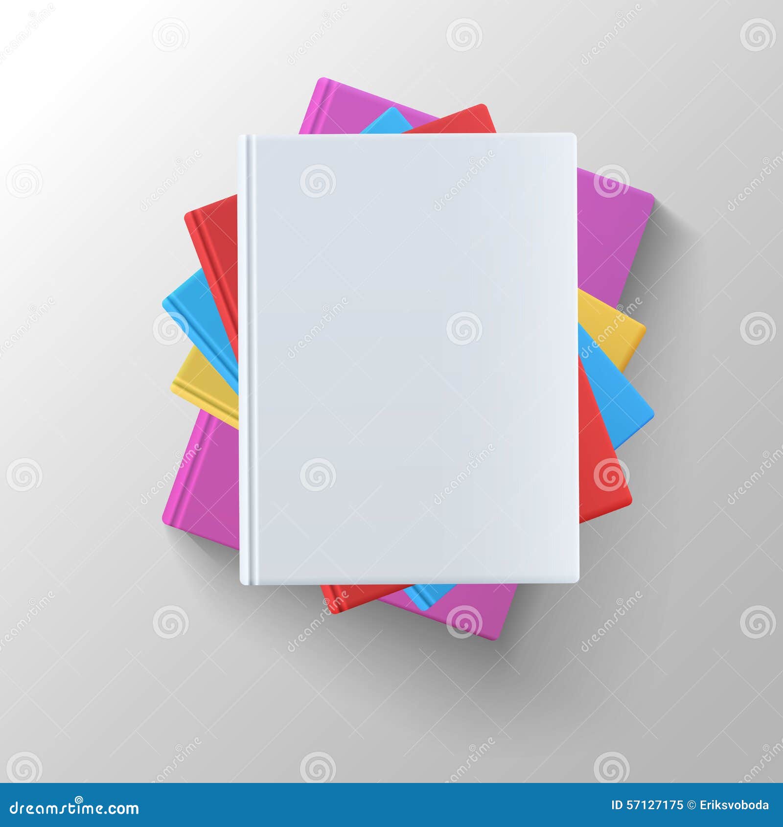 Stack of Blank Books, Top View. Stock Vector - Illustration of books ...