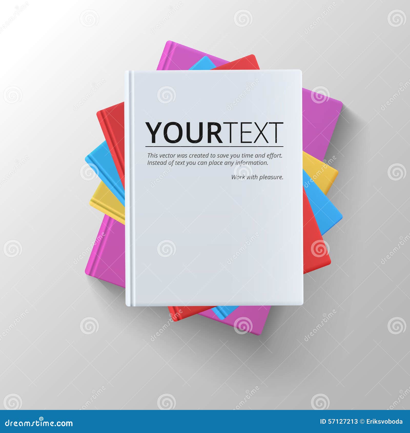 Stack of Blank Books, Top View. Stock Vector - Illustration of colorful ...