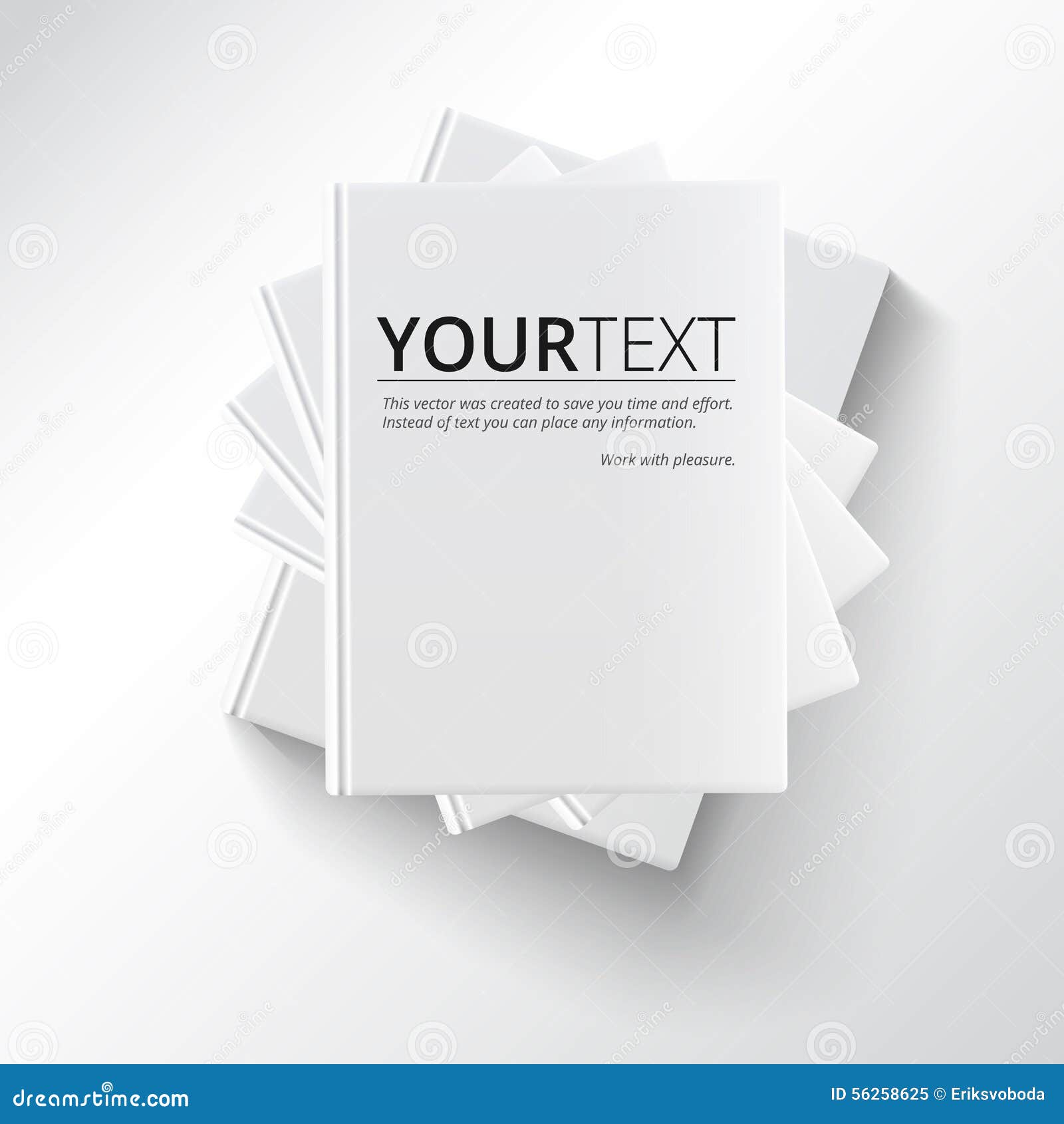 Stack of Blank Books, Top View. Stock Vector - Illustration of paper ...