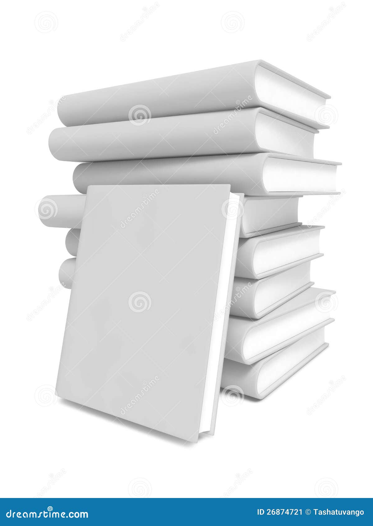 Stack of Blank Books on White Background. Stock Illustration ...