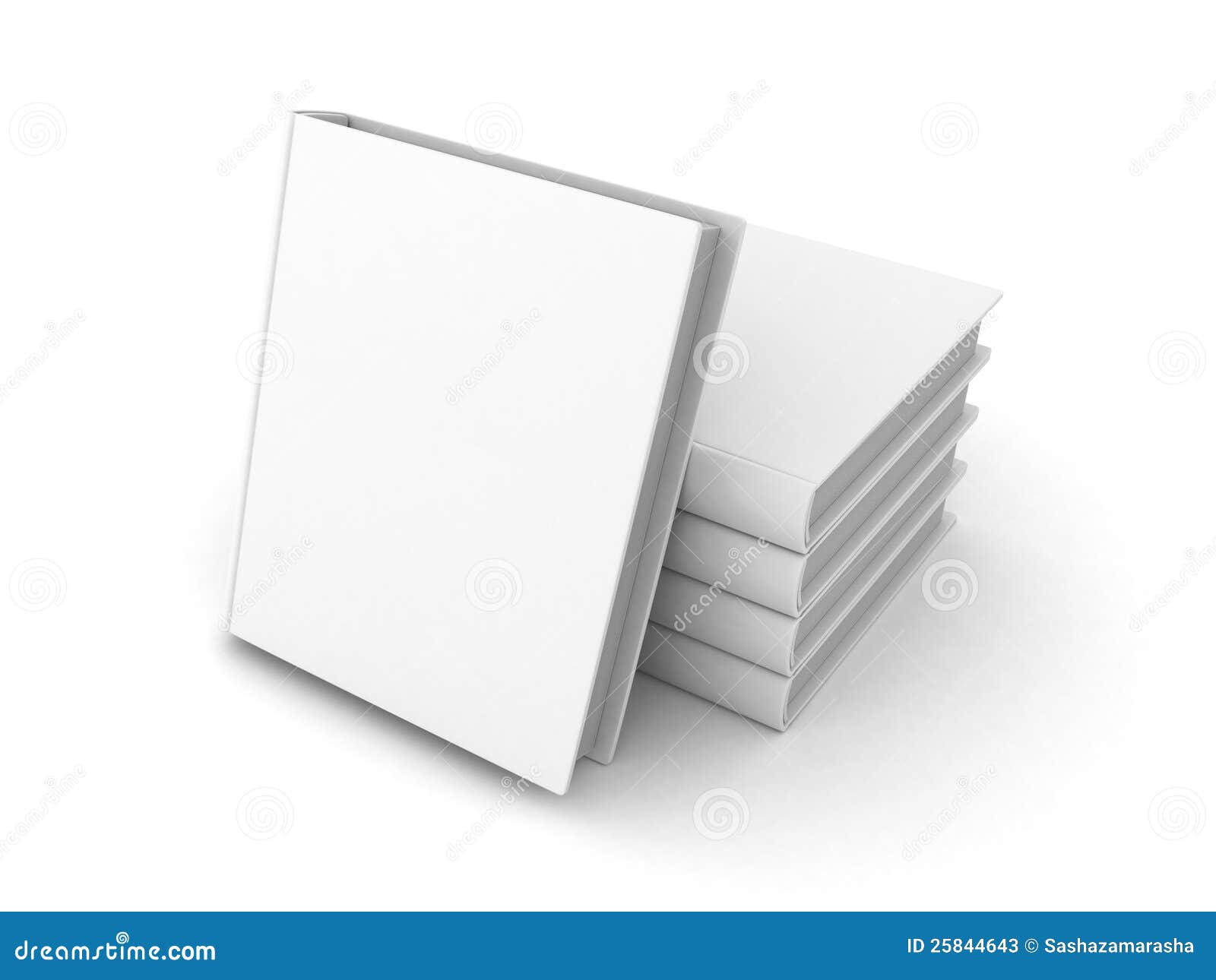 Stack of Blank Books with White Cover on White Stock Illustration ...