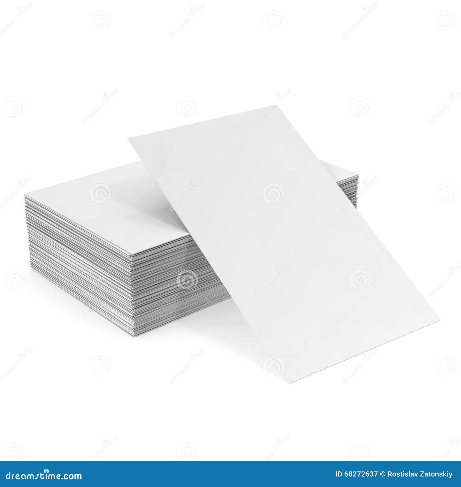 Stack of Blank Business Card on White Background. Stock Illustration ...