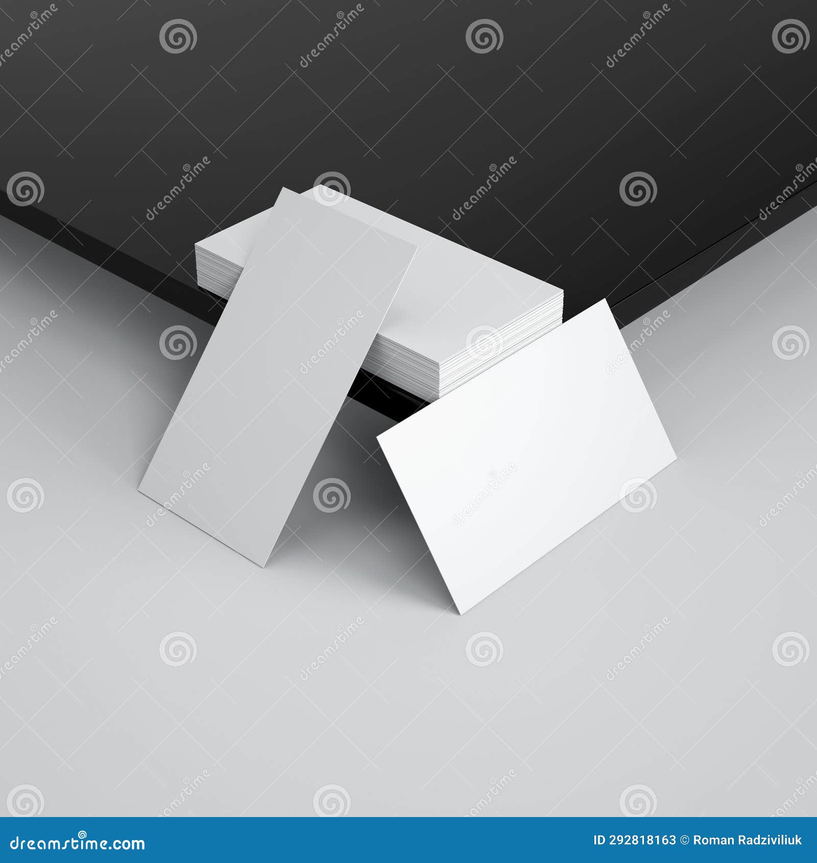Stack of Blank Business Cards with Vertical and Horizontal Position ...